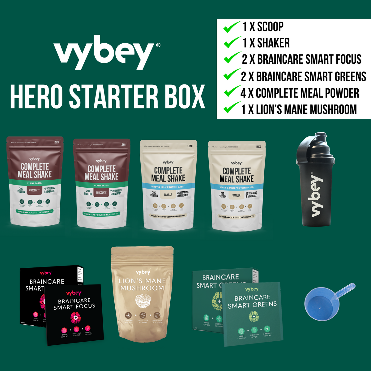 vybey Hero Starter Box – Complete Nutrition Kit for Optimal Health – vybey UK & EU | Braincare ...